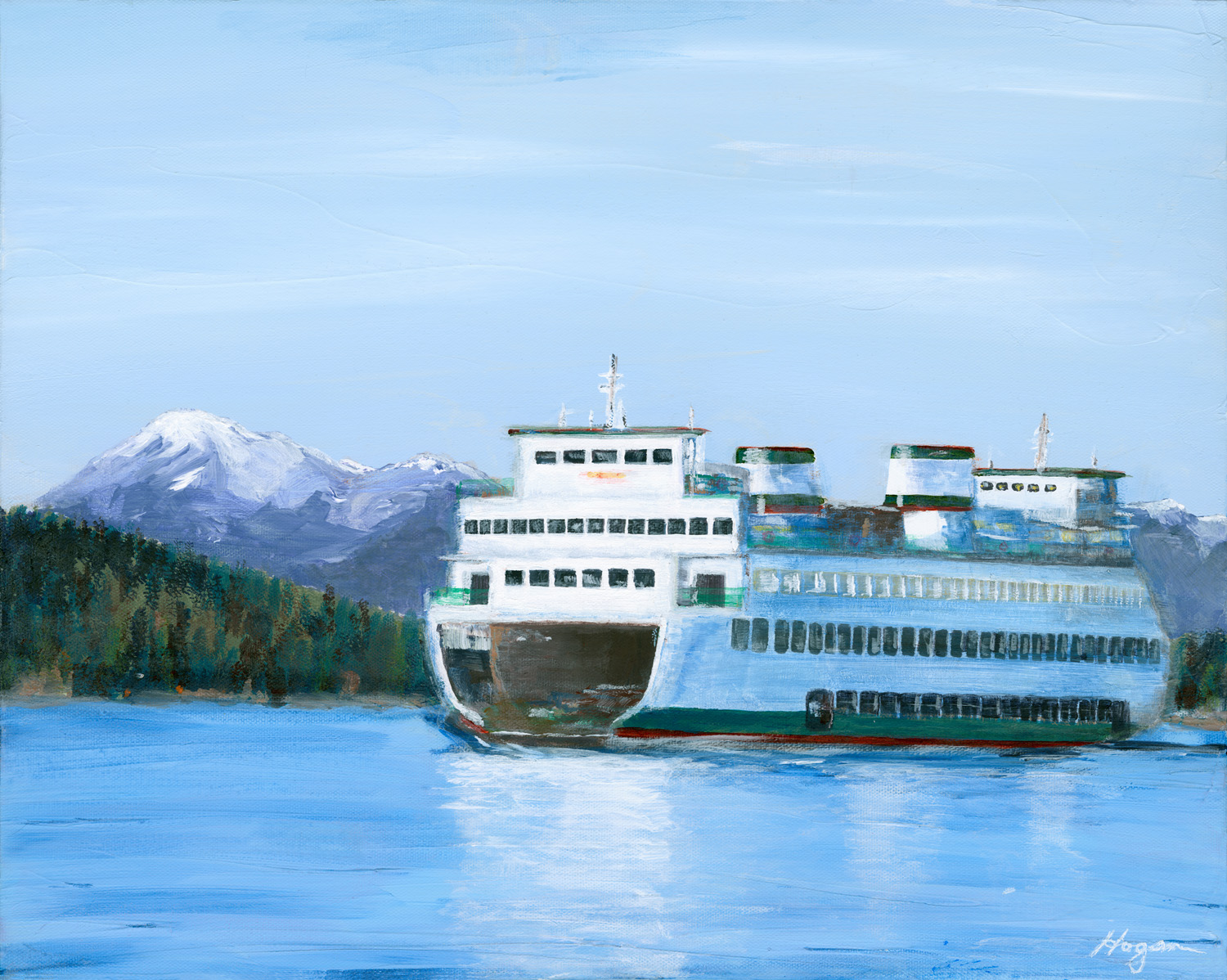“First Ferry”: Original SOLD/Artist Embellished Canvas Print available ...